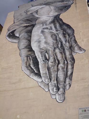 Graffiti Praying Hands
